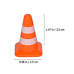 Operitacx 28pcs Miniature Traffic Cones Mini Traffic Sign Toys Construction Road Cones Road Parking Field Marker Cones Plastic Roadblock Model Toy Children Educational Learning Toy Models