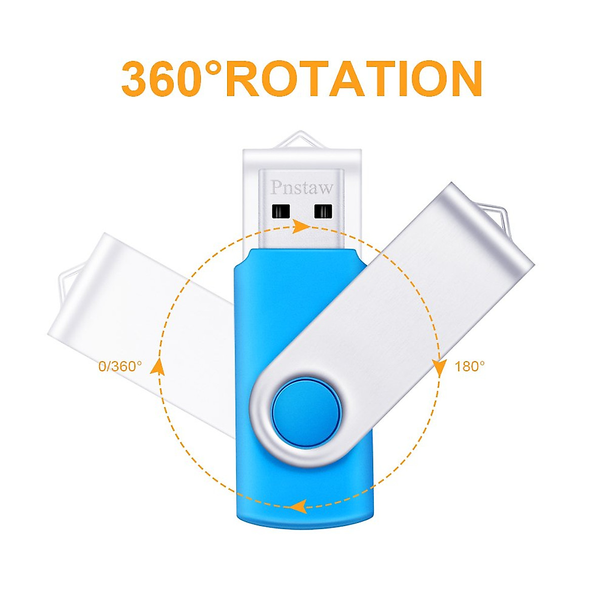32GB USB 2.0 Flash Drive Pnstaw Swivel Memory Stick Thumb Drive Pen Drives Jump Drive for Data Storage, File Sharing(10 Pack,Multi-Color) (32GB)