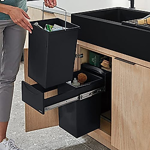 Blanco 526376 Botton II 30/2 Kitchen Waste sorter Container 30/2-526376, Black, 48,2 x 25,1 x 40