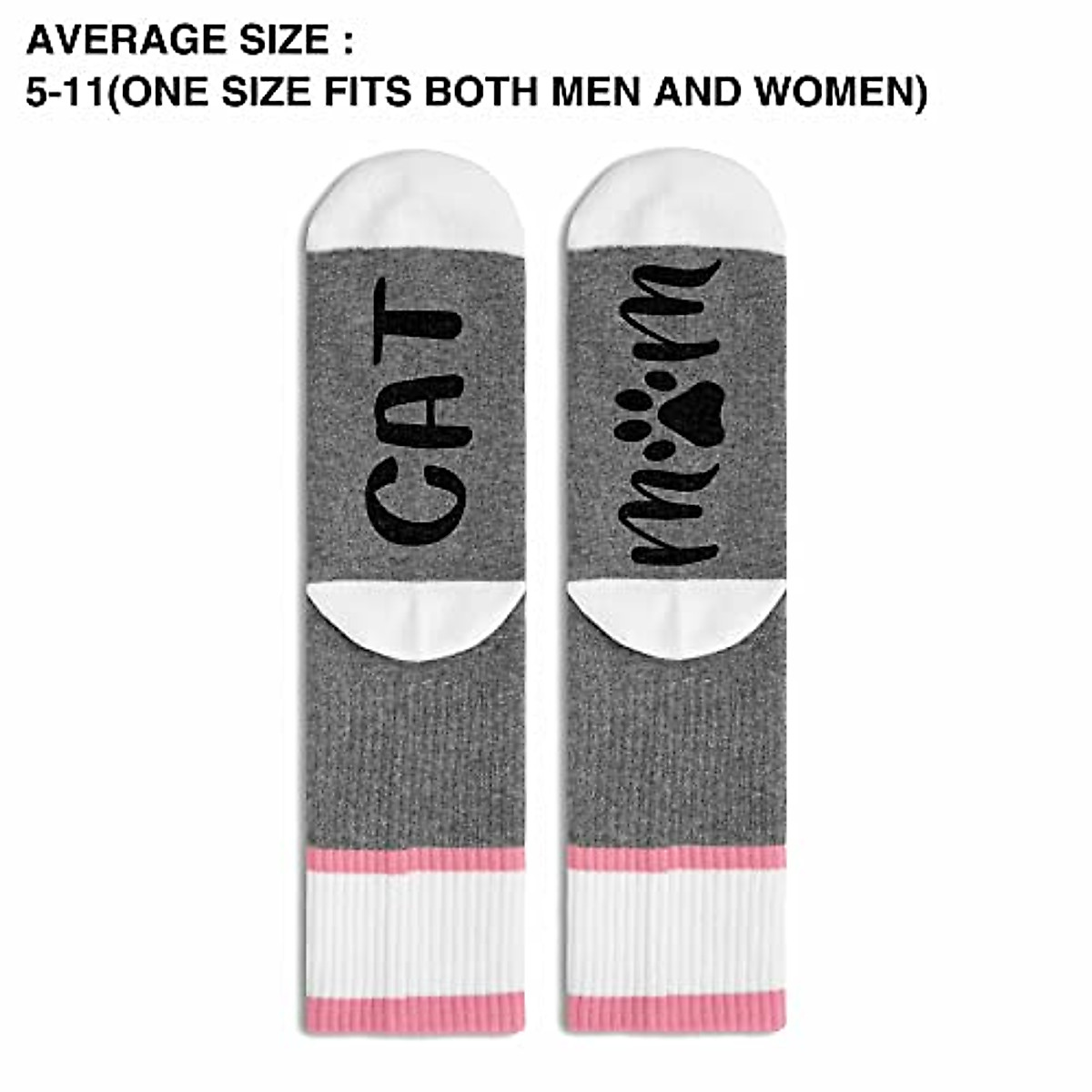GOTAHAU Cat Mom Socks (1 Pair), Cat Mom Gifts, Mother's Day Kitty Lover Gift, Casual Novelty Christmas Mom Birthday Gifts -040