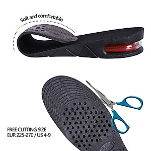 Lansian Height Increase Shoe Insoles for Men Women, 4-Layer 3.54 inch Shoe Lifts Pad Lift Kit Air Cushion Heel Inserts Breathable