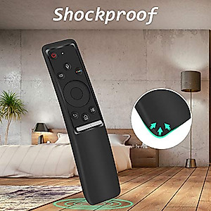 Silicone Protecitve Case Cover Holder Compatible for Samsung New Smart 4K Ultra HDTV Remote Control of BN59 Series,Light Weight[Anti-Lost] Anti Slip Shockproof Remote Skin Sleeve Protector-Black