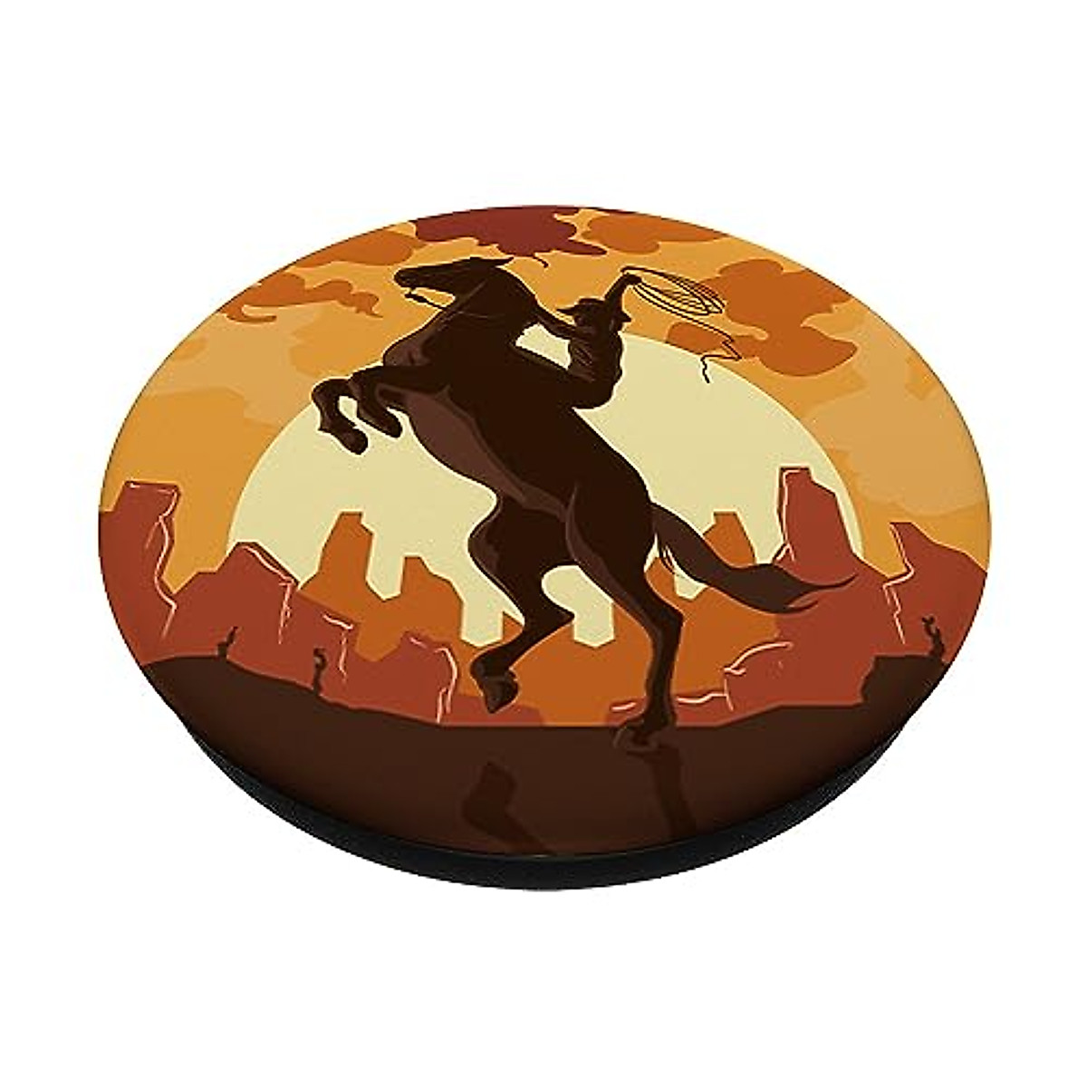 Western Horse Rodeo Cowboy Riding with Lasso | Horse Riders PopSockets Standard PopGrip