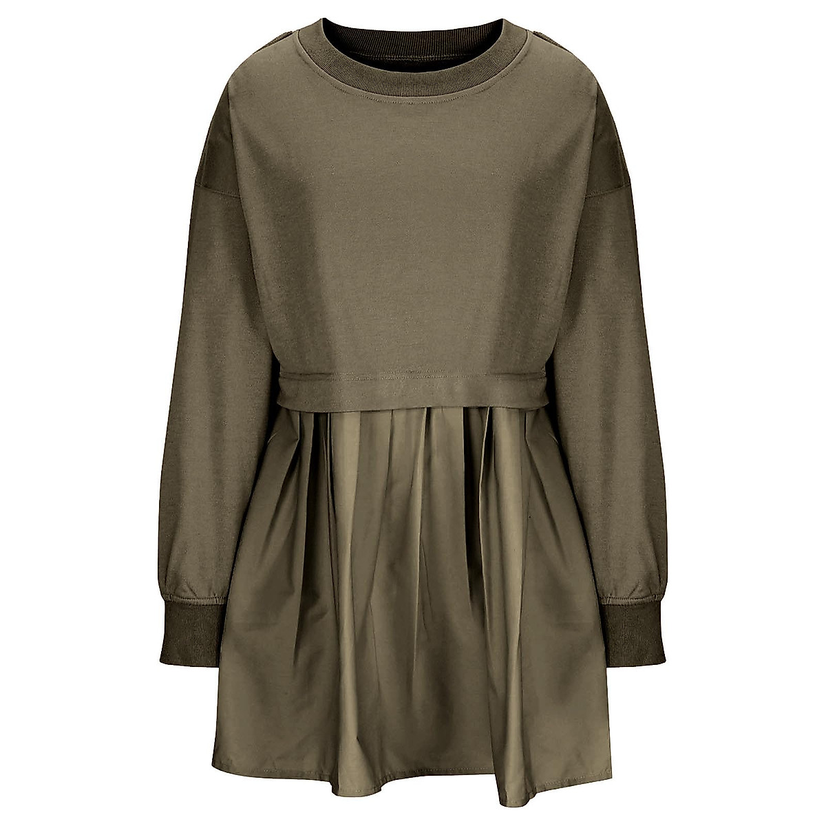 Track Womens Oversized Sweatshirt Dress Casual Long Sleeve Crewneck Pullover Tops Loose Short Flowy Pleated Mini Dress 2023 Men Comfy Travel Outfits for Women