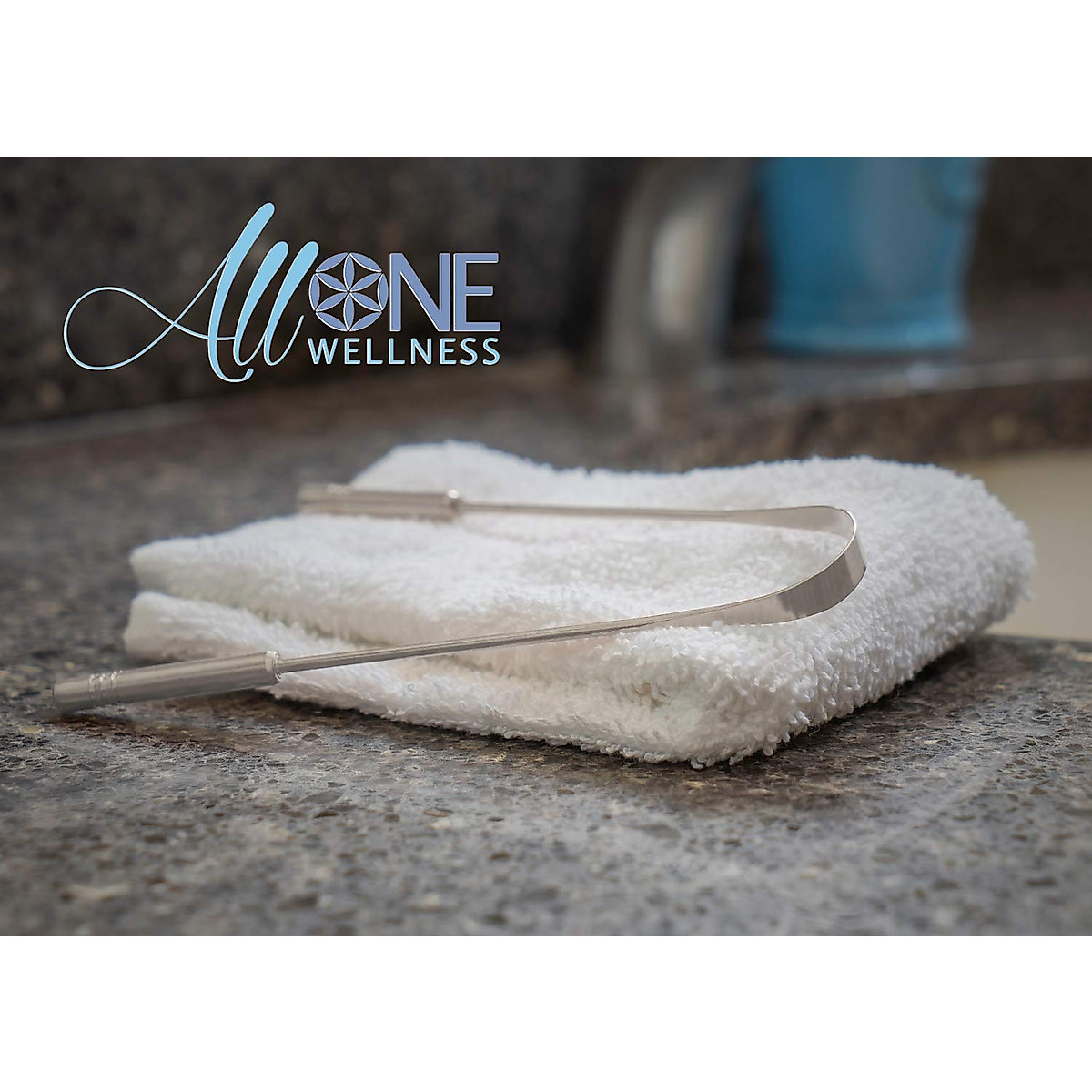 Tongue Cleaner By AllOne Wellness Stainless Steel Tongue Scraper/w Handle