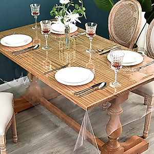 Nasitos 2 Pack Square Table Cloth Protector 60x60 Inch-Plastic Decorative Tablecloth, PVC Washable Wipeable Spill & Waterproof Splashproof Small Table Cloth for Card Table, Dining, Indoor&Outdoor