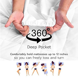 Kawa Mattress Pad Mattress Topper for Mattress Protector Cooling Breathable Fluffy and Soft Mattress Cover with 8-12 Deep Pocket (Dark Gray- Queen)