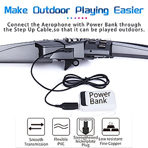 Cootime Professional Step Up Cable Power Supply Cable for Roland Aerophone AE-10/20/30, USB 2.0 A Type Male Input 5V to DC 5.5x2.1mm Male Output 6V (Fixed Output 6V, 2.62FT/0.8M/Black)