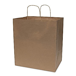 Shopping Bags for Boutique - 14x10x16.5 Inch 50 Pack Kraft Paper Bags, Large Brown Paper Bags with Handles, Small Business, Retail, Merchandise Bags, Restaurant Supplies, Takeout, Delivery Bags, Bulk