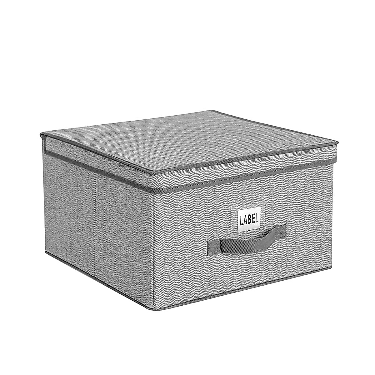 Gbdilo Storage Bin for Shelves, Fabric Closet Organizer Shelf Cube Box with Handle Home Office Storage Baskets, Medium, Gray, 3-Pack (39L)