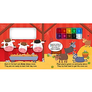 Farm Counting Adventure - Children's Touch and Pop Board Book with Fidget Pop Toy