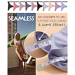 ROSYCORAL 10 Pack Seamless Thongs for Women Breathable Low Rise Panties Invisible Hipster Underwear Thong No Show (M)