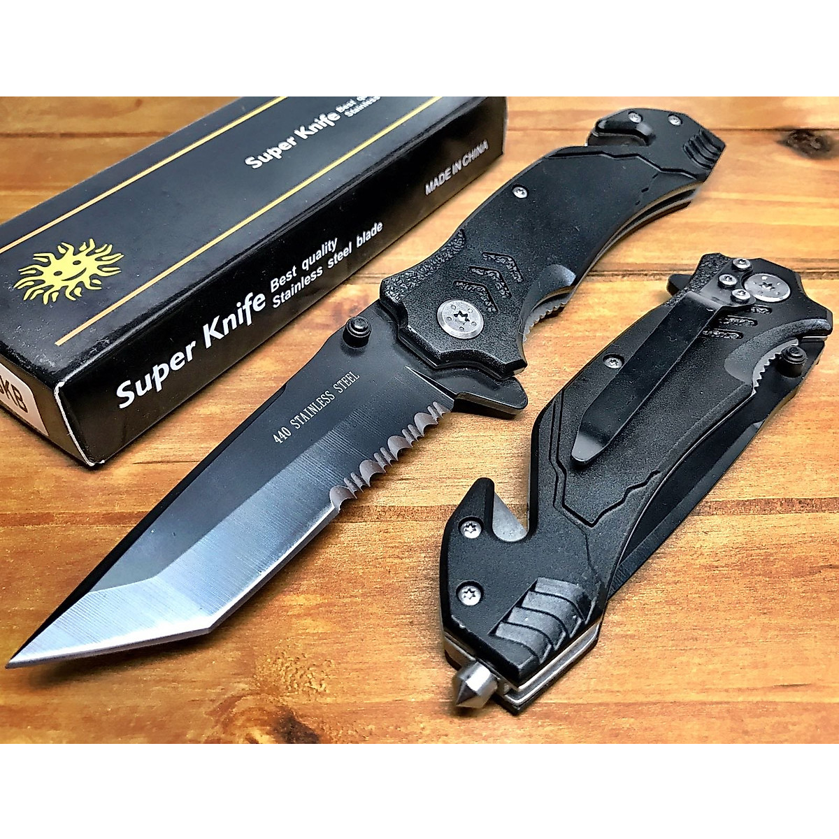 Birsppy Master Pocket Knife Spring Assisted Camping Knife Tactical with Stainless Steel Blade Heavy Duty Pocket Knives for Hunting, Self Defense Survival Flip Knife