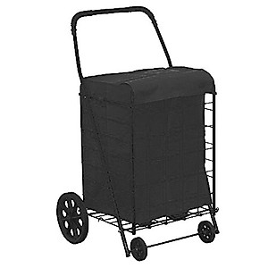 PrimeTrendz TM Folding Shopping CART Liner Insert with Cover in Black (Liner Only).