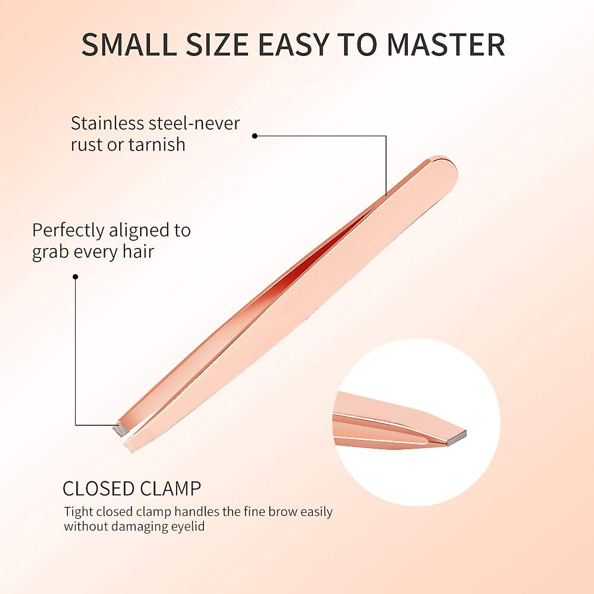 Arroyner 3Pcs Eyelashes Tool Fake Lash Applicator Lash Tools Fake Eyelashes Scissors (Rose Golden)