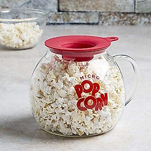 Ecolution EKPCM-0025 Micro-Pop Popper, Glass Microwave Popcorn Maker with Dual Function Lid, 3 Qt