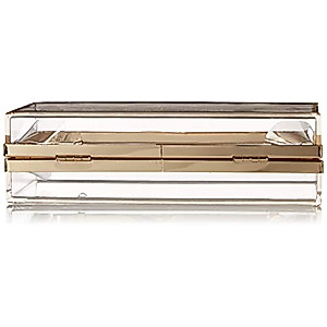 Jessica McClintock Women's Lucinda Lucite Clutch w/Pouch, Rose Gold