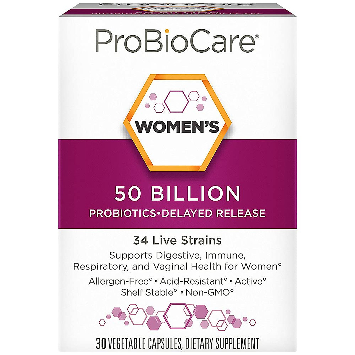 Probiotic for Women - 50 Billion CFUs - Supports Digestive & Vaginal Health (30 Vegetable Capsules)