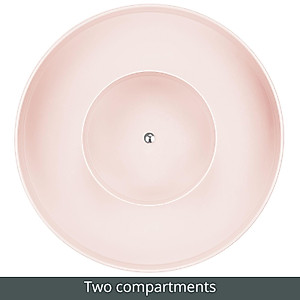 mDesign Plastic Lazy Susan Round Turntable Storage Tray - Rotating Organizer for Makeup, Cosmetics, Nail Polish, Vitamins, Shaving Kits, Hair Spray, Medical Supplies, First Aid - Light Pink/Blush