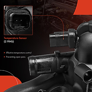 A-Premium Engine Coolant Thermostat and Housing Assembly W/Sensors - Compatible with Mini Cooper 2007-2013, Cooper Countryman 2011-2013 - DOHC, L4 1.6L - Replace# 11537534521, 11538699290