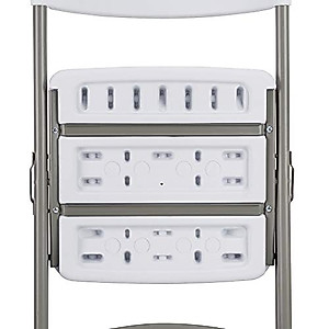 Norwood Commercial Furniture Blow-Molded Plastic Folding Chairs for Indoor/Outdoor Events, Commercial Event Chairs with 400-lb. Weight Capacity, Set of 4, White