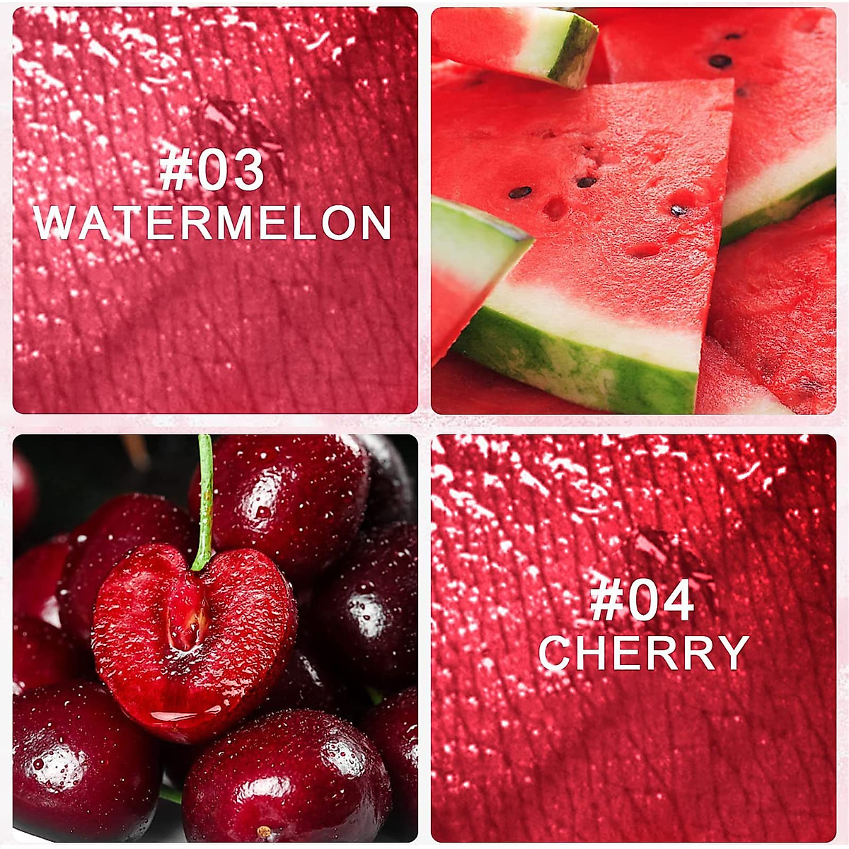 4 Colors Lip Tint Stain Set,Korean Lip Gloss Lip Tint Stain Mini Liquid Lipstick Multi-use Lip and Cheek Tint Long Lasting Non-Stick Cup Waterproof, High Pigment Vivid Color Lip Tint Makeup