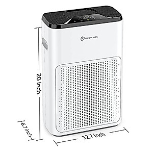 Smart WiFi Air Purifier for Home, Alexa and Google Control, Elechomes A3B True HEPA Filter Air Purifier for Large Room, Bedroom, Office Up to 320ft², Ultra Quiet Sleep Mode