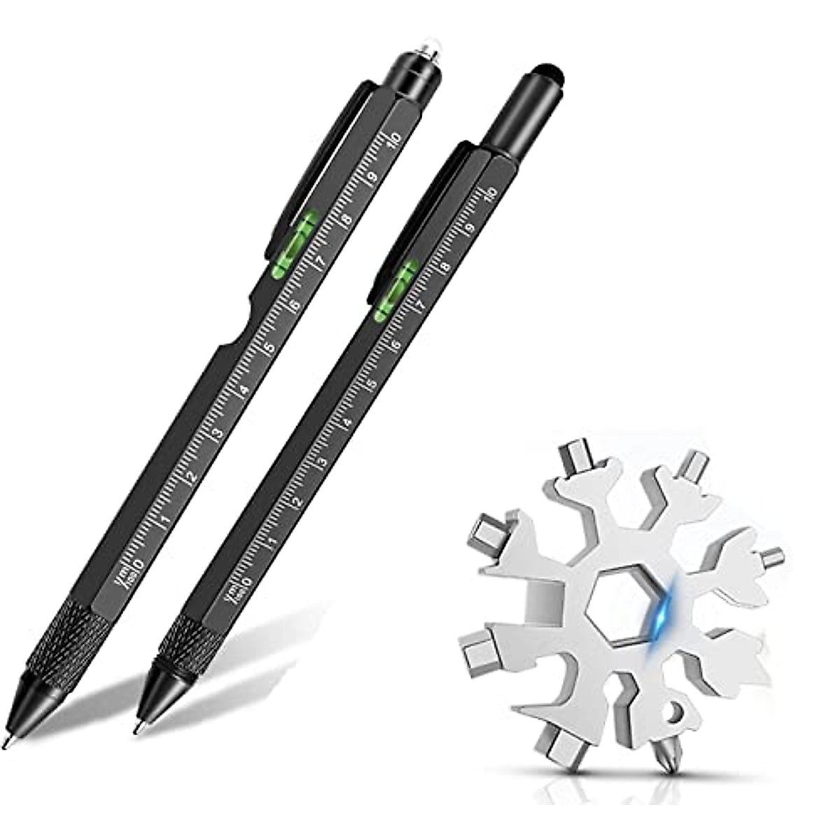 Gifts for Men, 9 in 1 Multitool Pen Set and 18 in 1 Snowflake Multitool, Gifts for Men Who Have Everything