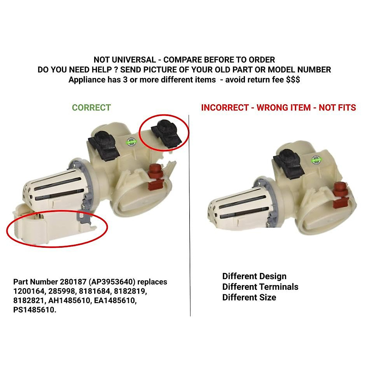 Global Solutions USA 280187 Drain Pump for Washer Machine