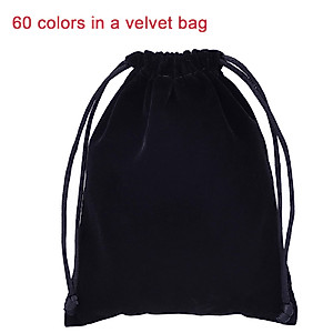 EBOOT 60 Pieces Hexagonal Chakra Pendant Bullet Crystal Pendant Gemstone Pointed Quartz Stone Pendants with Storage Bag (60 Colors)