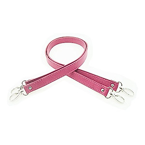 5Afashion One Pair 25" Soft Leather Wristlet Bag Handles,Replacement Tote Should handles,Purse Straps,Wallet Bag Handle Straps (hot pink)