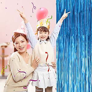 Tinsel Foil Fringe Curtains Backdrop 3.28 ft x 6.56 ft Photo Booth Backdrop Metallic Foil Curtains Party Decorations for Birthday Bridal Shower Baby Shower Bachelorette Celebration