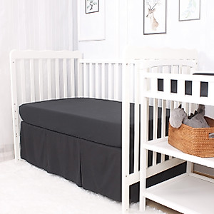 CaSaJa 3-Pack Fitted Crib Sheets Set for Baby Boys, Extra Soft Breathable 9" Deep Mattress Sheet for Standard Toddler Bed 28x52, Cozy Washable Microfiber Nursery Sheets, Black
