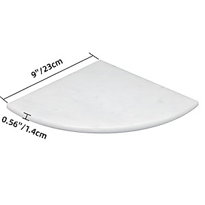 GEOONA 9 Inch Crystal White Marble Corner Shower Shelf,Both Side Polished, Wall Mounted Stone Shower Caddy for Bathroom,Tiled Shower Walls (1,Crystal White)