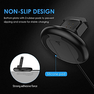 Charger Dock Compatible with Fitbit Sense 2/Versa 4/Sense/Versa 3, Anti-Slip Charging Stand Dock Station Replacement USB Cable 4.3Ft Cord Accessories Cradle Base Holder for Sense 2 Smartwatch