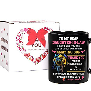 PerfectoStore Personalize Daughter-in-law gifts from Mother-in-law, To My Dear Daughter In Law I Gave You My Amazing Son- Christmas, Mothers day, Fathers day, Birthday gifts (Custom3)