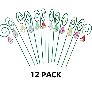 Fairy Garden Accessories - Set of 12 Fairy Garden Lanterns - Miniature Garden Hanging Lantern Flower Style with Shepherds Hook Outdoor Kit