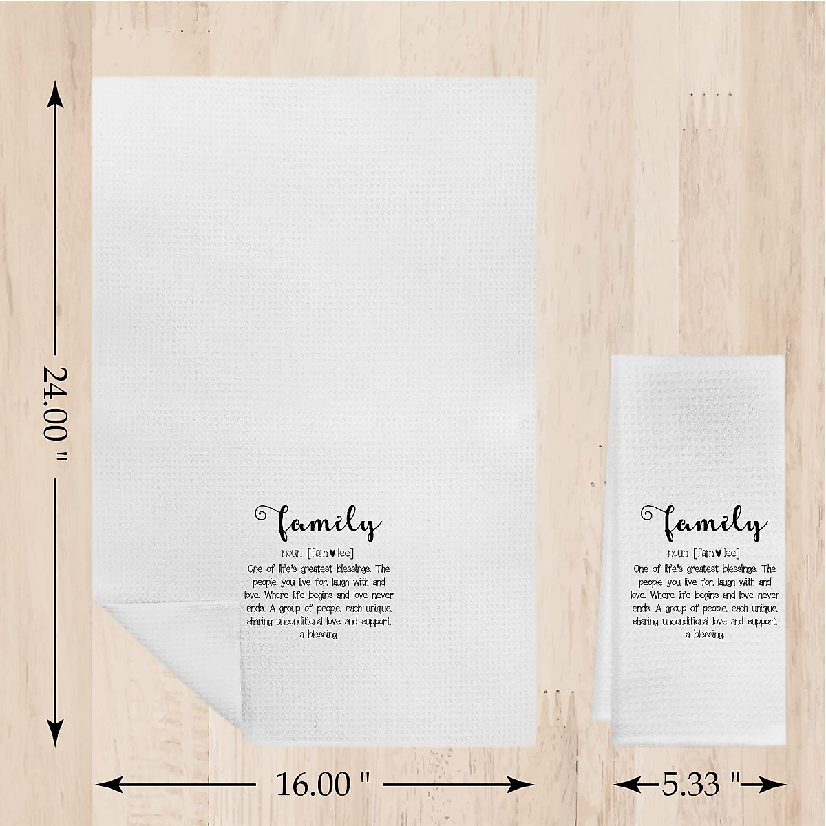 GICHUGI Family Definition Kitchen Towels 16x24, Best Housewarming Gifts for New Home, Ideas, for Family