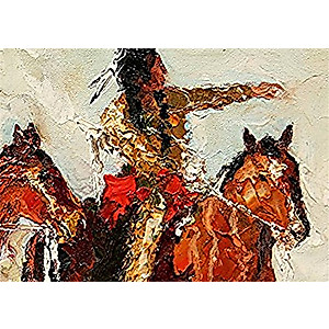 As the Crow Flies, Native American Sioux Indians Limited Edition, Signed and Numbered Print by Andre Dluhos