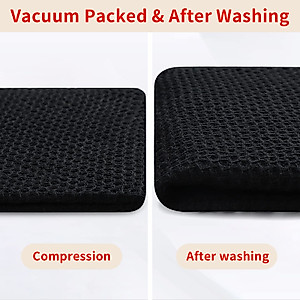 Homaxy 100% Cotton Waffle Weave Kitchen Dish Towels, Ultra Soft Absorbent Quick Drying Cleaning Towel, 13 x 28 Inches, 4-Pack, Black