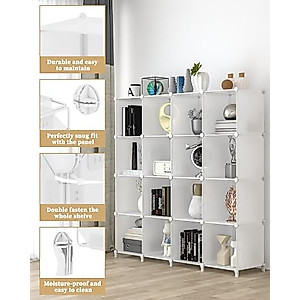FUNLAX Cube Storage Shelf, 9 Storage Cubes Closet Organizers and Storage Portable Cube Storage Organizer Plastic Bookshelf Bookcase for Study Room, Bedroom, Office, White