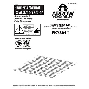 Arrow Sheds 4' x 7' Steel Floor Frame for Yardsaver Compact Storage Shed, Outdoor Storage Shed Floor Frame Base Kit (Flooring Not Included), Galvanized