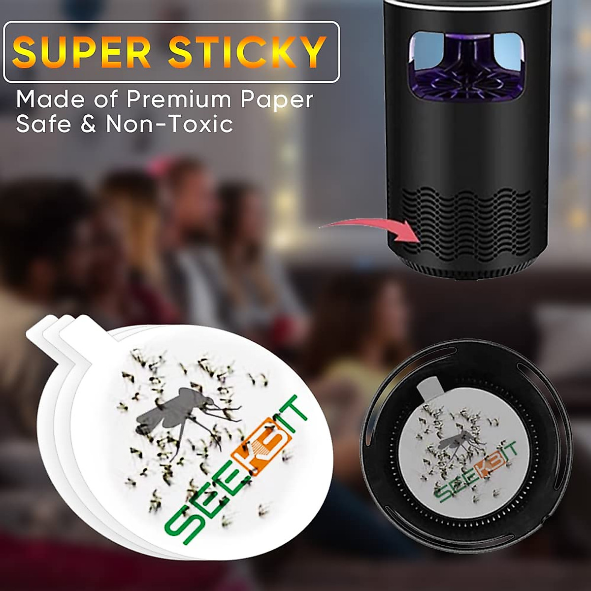 20PCS Mosquito Trap Refill Glue Boards for Indoor Insect Traps with 4.3" or Bigger Bottom Tray, 4.3" Mosquito Lamp Refillable Glue Pads Fits Most Models Indoor Mosquito Traps Bug Catcher