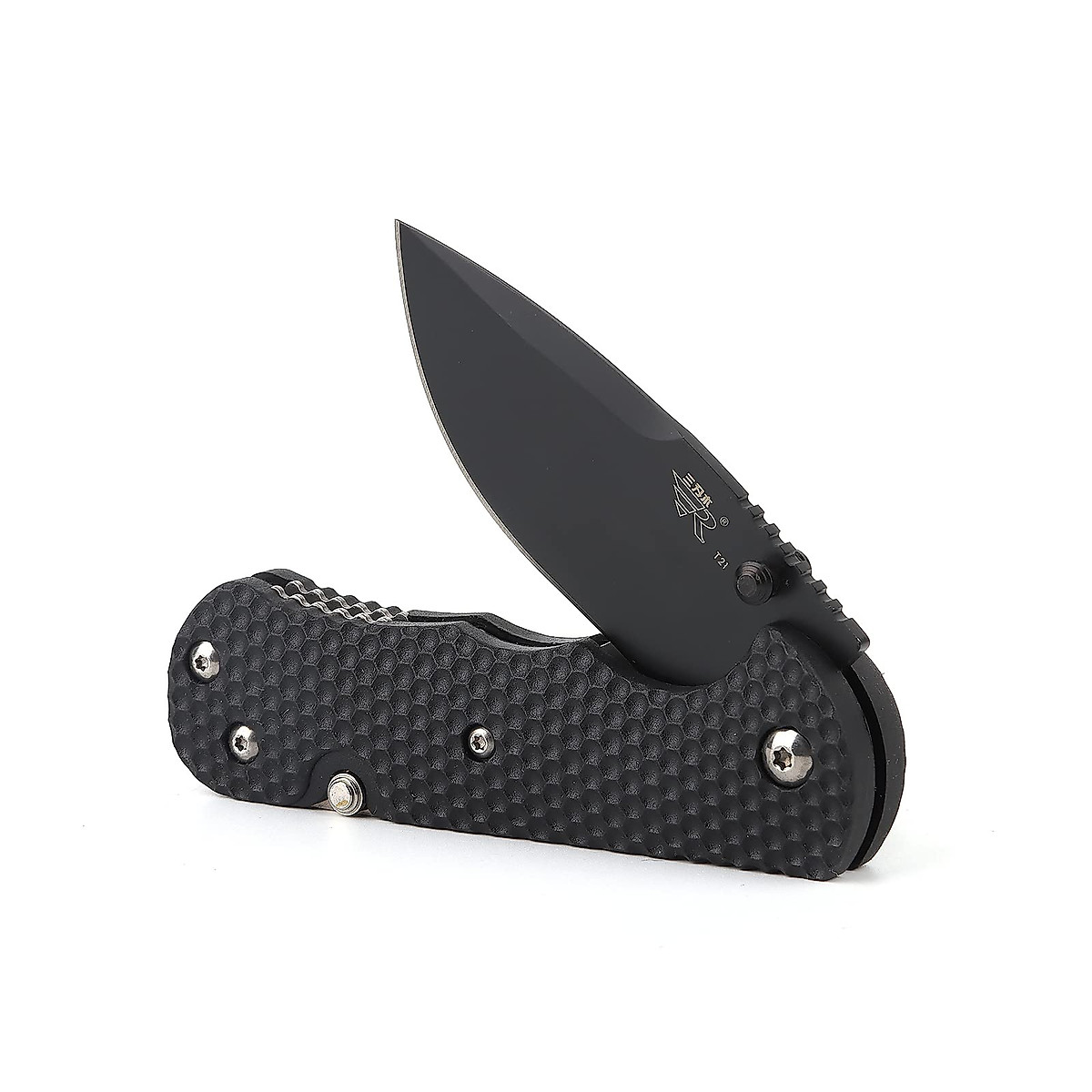 Sanrenmu Knives 7045 Pocket Folding Knife EDC Knife Multitool Bottle Opener 12C27 Blade (Black)