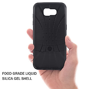 ELISORLI Compatible with Samsung Galaxy A3 2017 Case Rugged Thin Slim Cell Accessories Anti-Slip Fit Rubber TPU Mobile Phone Protection Silicone Soft Cover for Gaxaly 3A SM A320 A320M Women Men Black