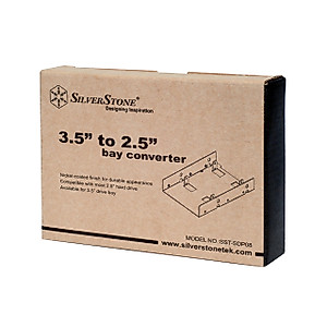 SilverStone SDP08 3.5" to 2.5" Bay Converter, Nickel-coated finish, SST-SDP08