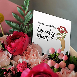 3dRose Greeting Card - To My Blooming Lovely Mom Birthday and Mothers Day Greeting and Gift Rosette - Mom Birthday