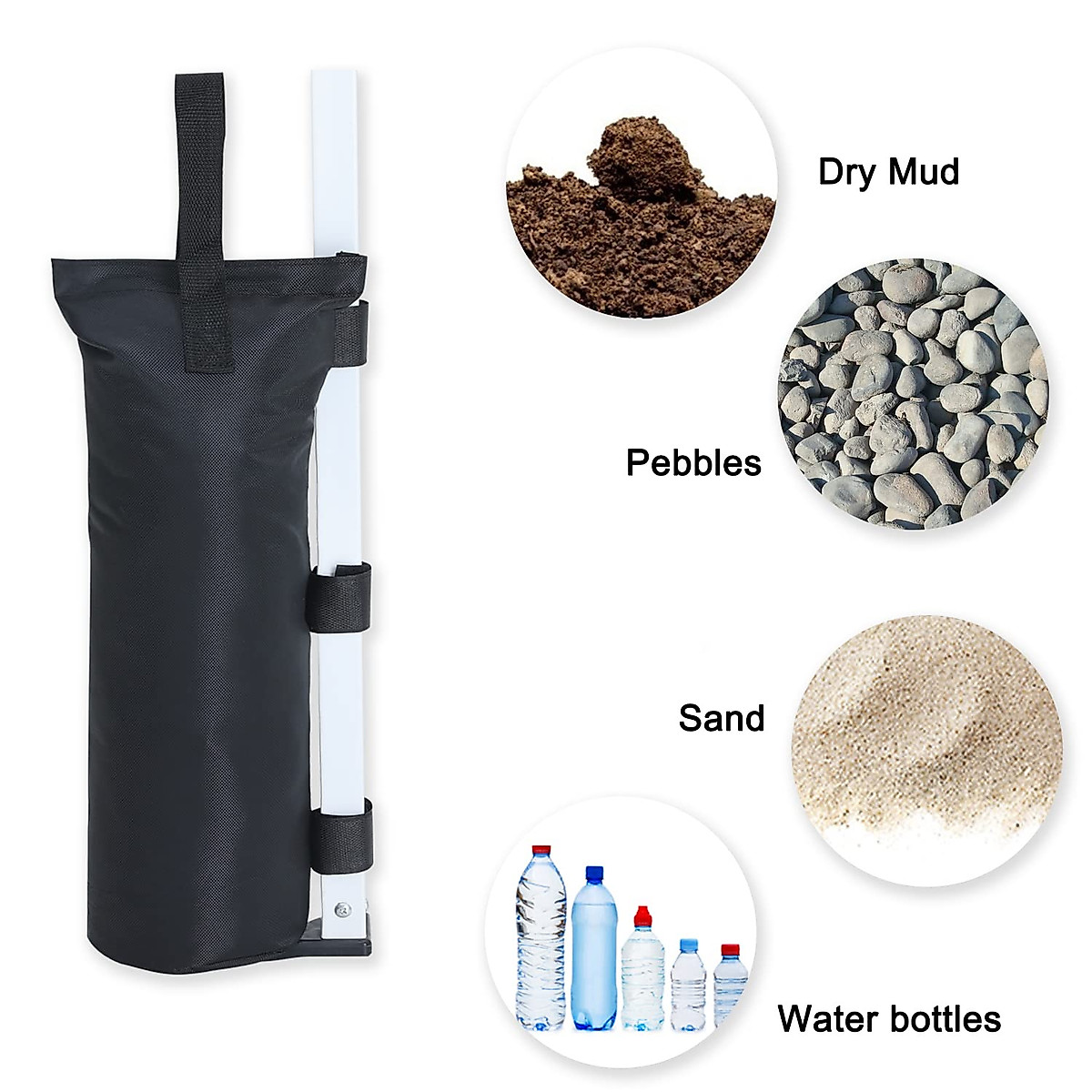 COOSHADE Canopy Tent Sand Bags Gazebo Weights Bags,4 Pack,Black,112LBS