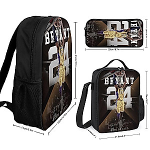 Dhucqze Backpack Set Durable Backpack with Insulated Lunch Box Pencil Case Lightweight Bookbag Travel Bag Casual Daypack