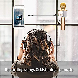 BONAOK Wireless Bluetooth Karaoke Microphone,3-in-1 Portable Handheld Karaoke Mic Speaker Machine Christmas Birthday Home Party for All Smartphone